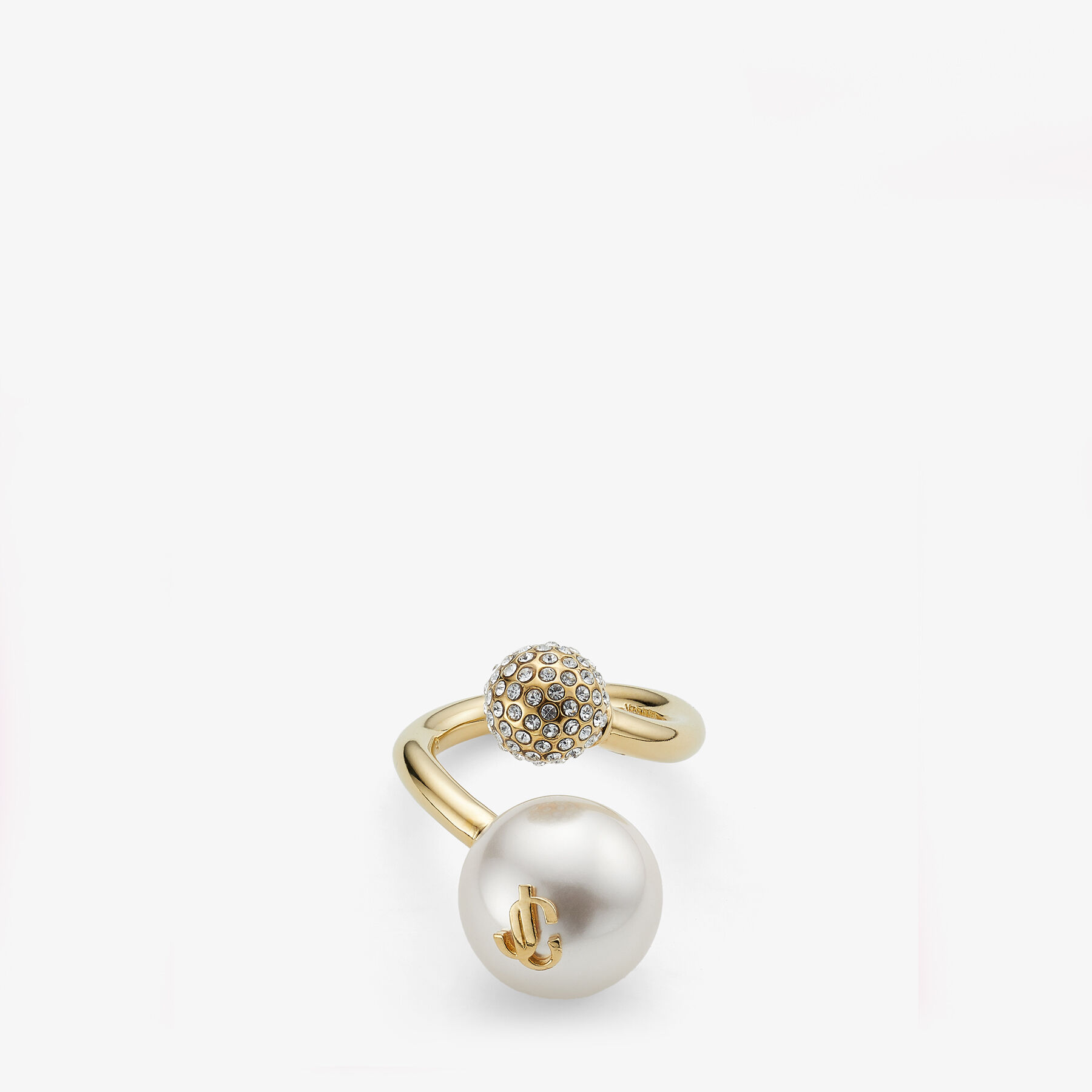 AURI RING | Gold-Finish Metal Pearl and Crystal Ring AURI RING | Gold-Finish Metal Pearl and Crystal Ring