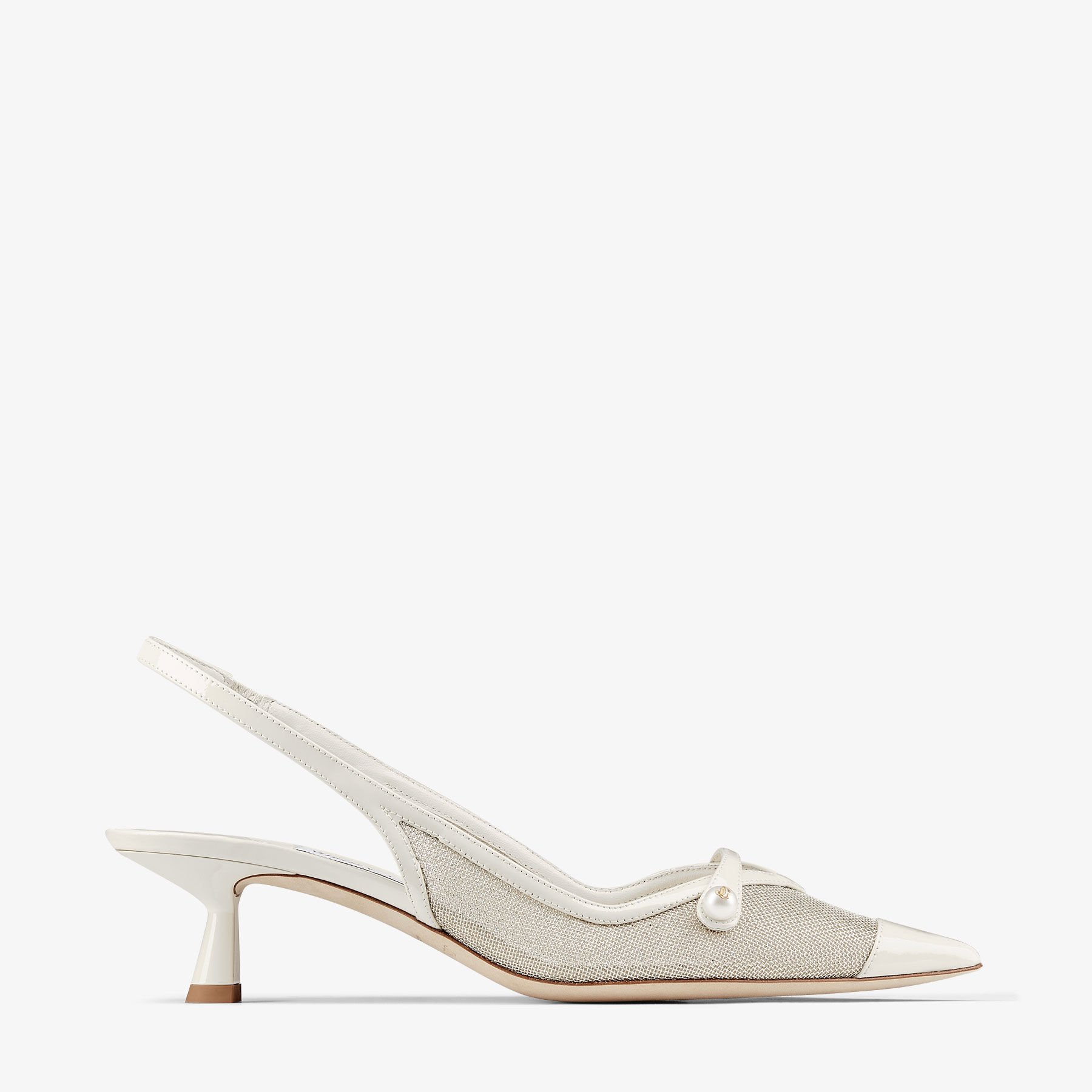 Amita 45 | Latte and Champagne Patent and Metallic Mesh Amita 45 | Latte and Champagne Patent and Metallic Mesh