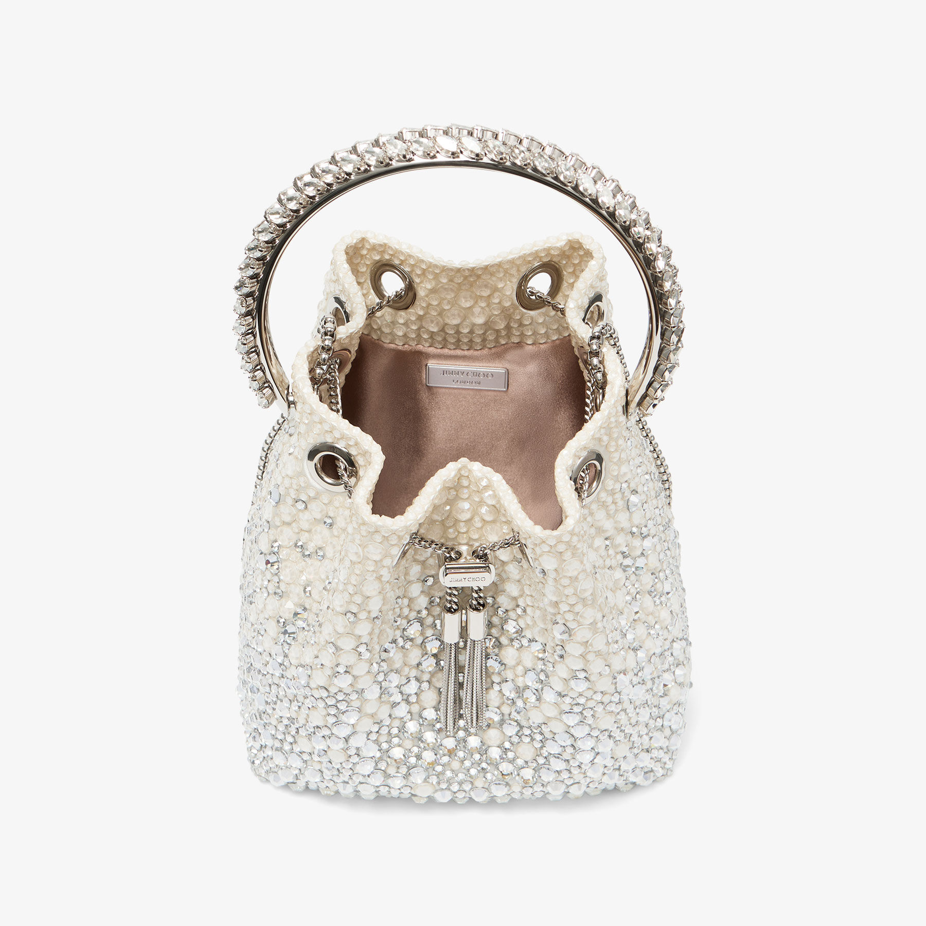 Bon Bon | Ivory Satin Crystal Bag | JIMMY CHOO Bon Bon | Ivory Satin Crystal Bag | JIMMY CHOO